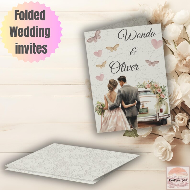 Watercolor Personalized Wedding Invitation: Elegant Celebration Card ...