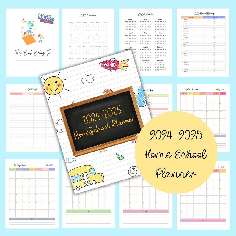 Homeschool Printable Planner, 73 Pg 2024/2025 Student Daily Schedule ...