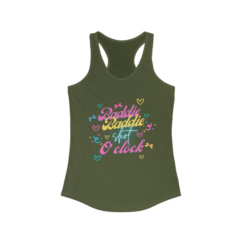 Baddies Only Baddie, Baddie Shot O'clock Slim Fit Tank Top With Bow ...