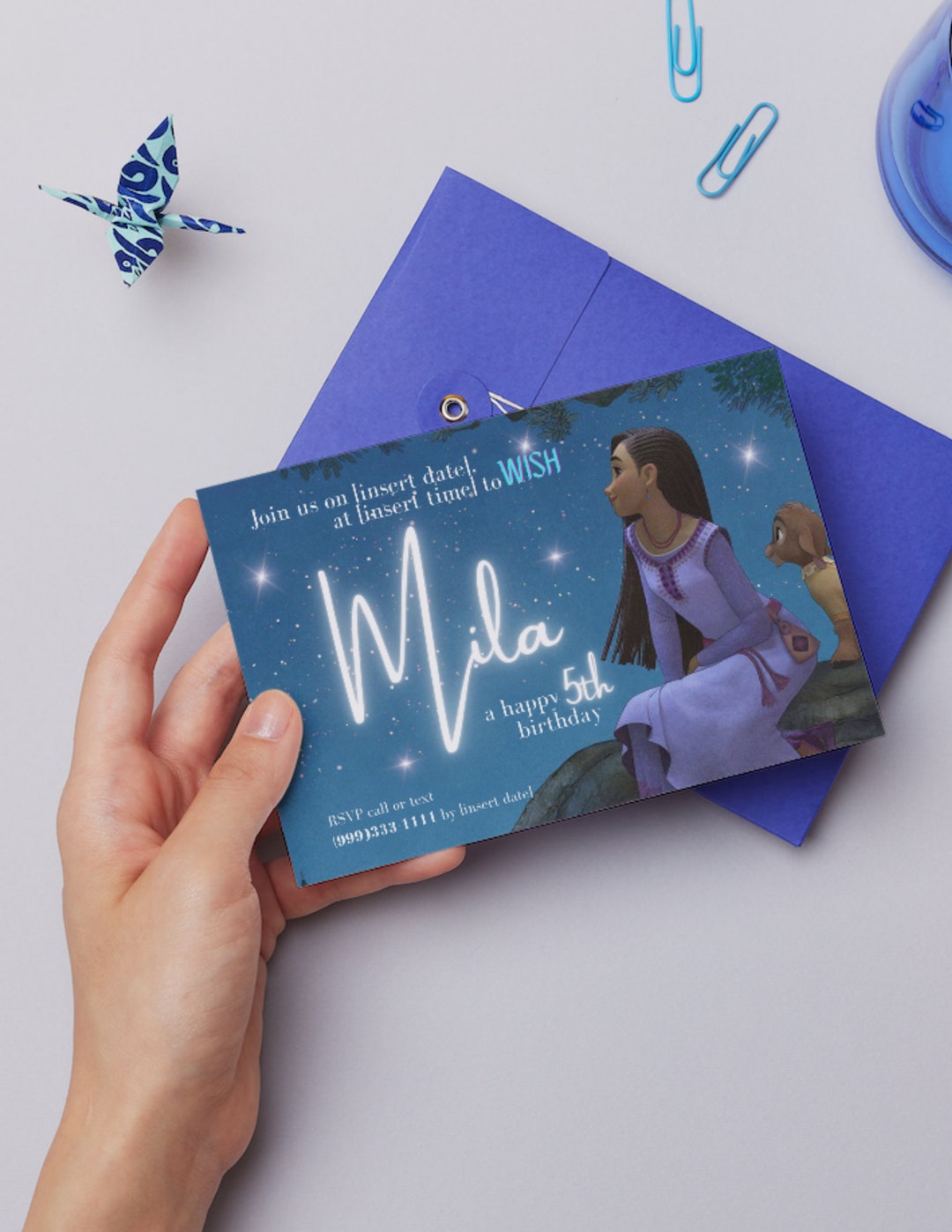 Disney Princess Asha Birthday Party Invitations Personalized Royal ...