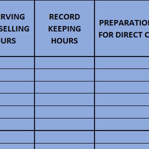 Counselling Practicum Hours Spreadsheet Tracker With Automatic Counting ...