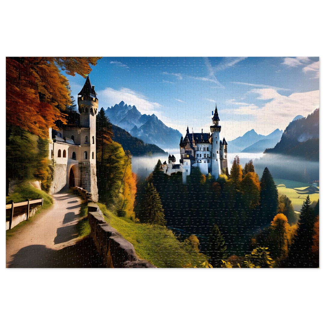 1000 Piece Neuschwanstein Castle, German Jigsaw Puzzle Fairytale-like ...
