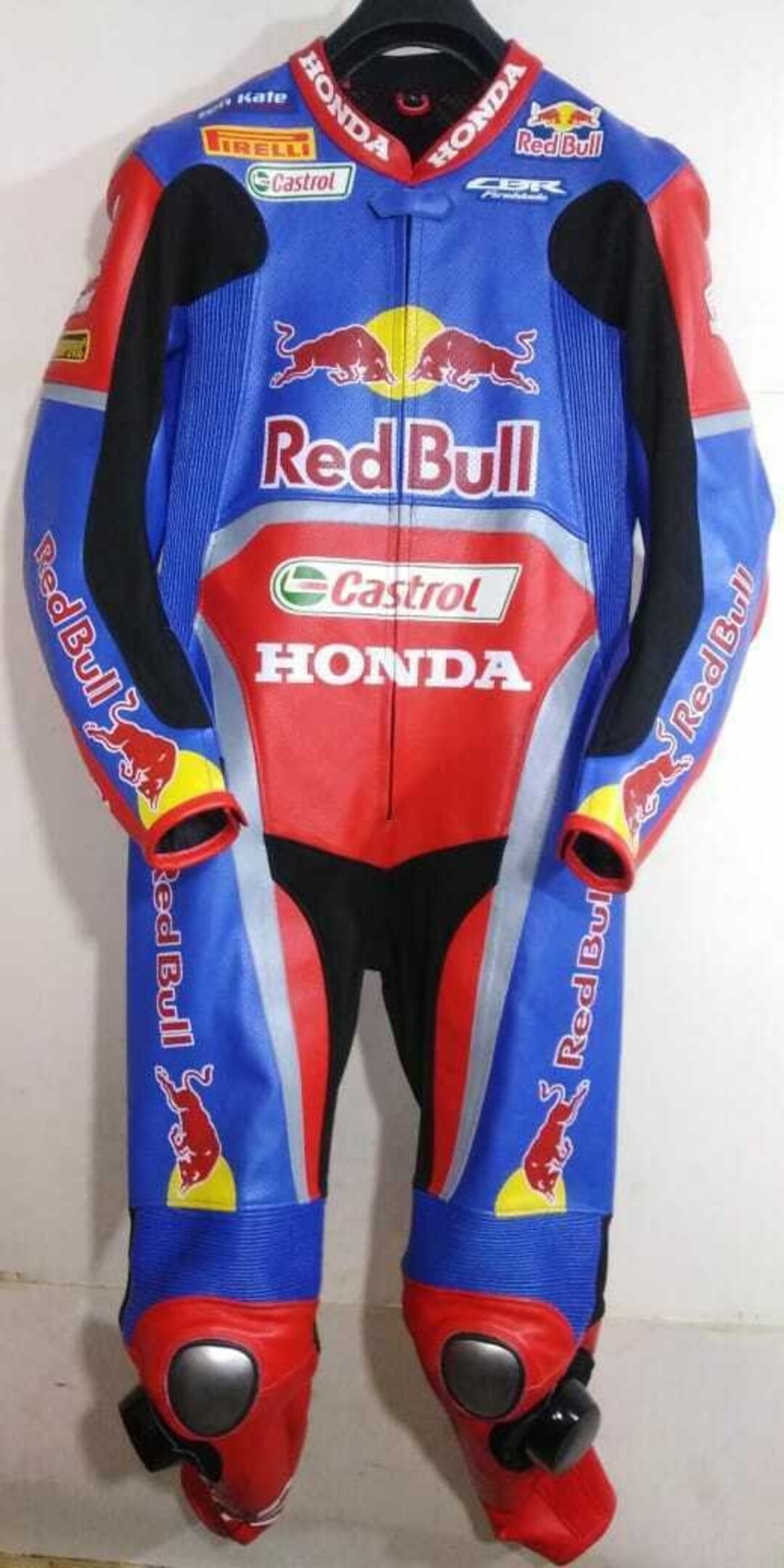 One Piece Racing Leather Suit Honda Red Bull Model Blue/red With ...