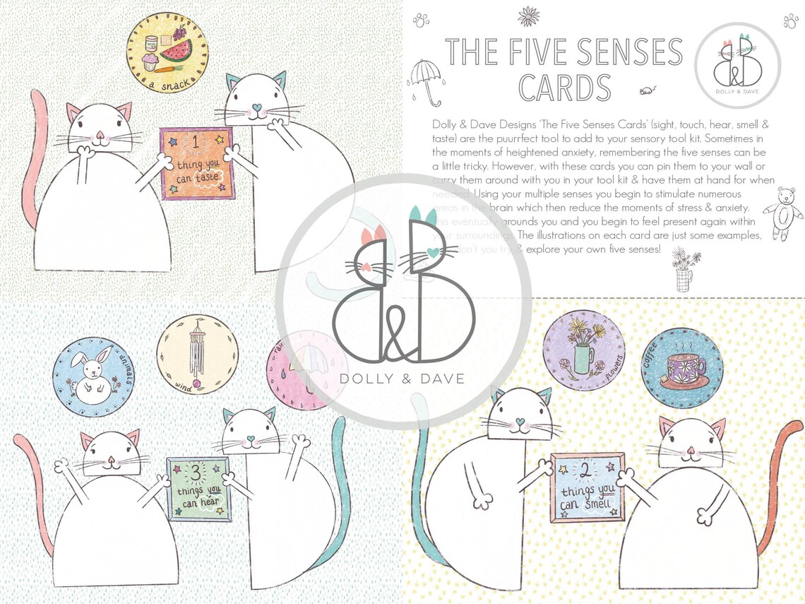 The Five Senses Cards | Dolly & Dave Designs | Digital Download | SEN ...