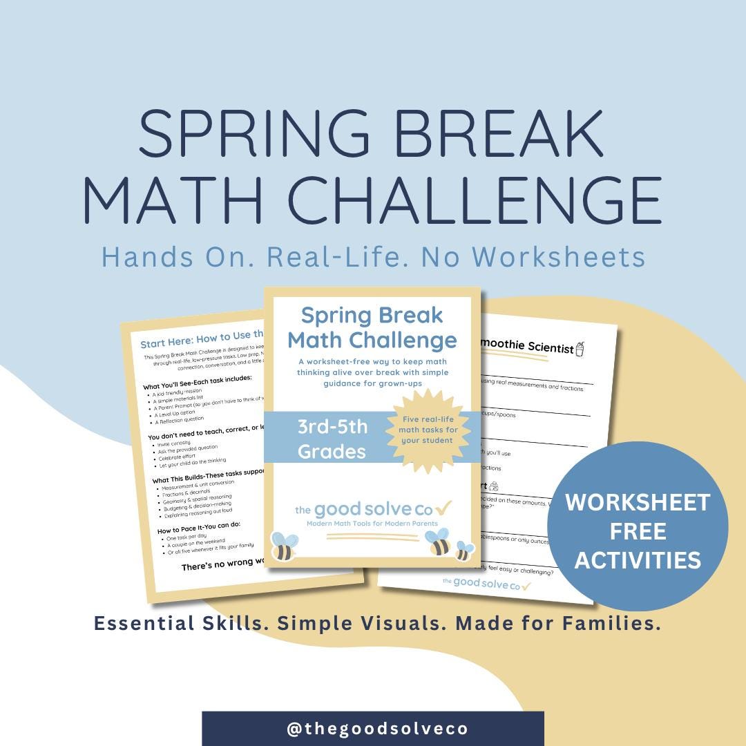 Spring Break Math Activities | Hands-on, Worksheet-free Fun for Kids ...