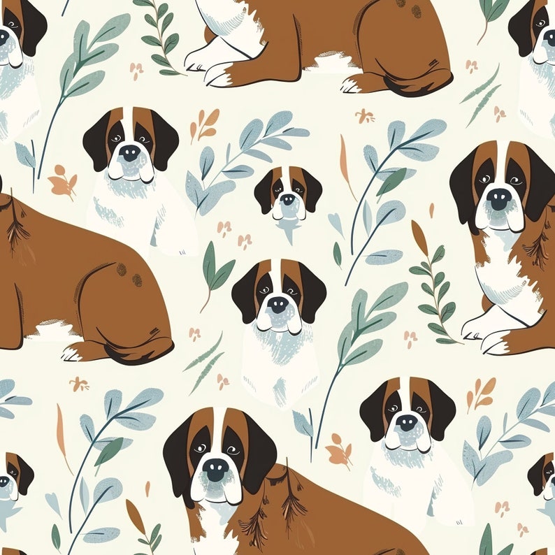 10 Puppies Collection Cute Dogs SEAMLESS PATTERNS Digital Design. Baby ...