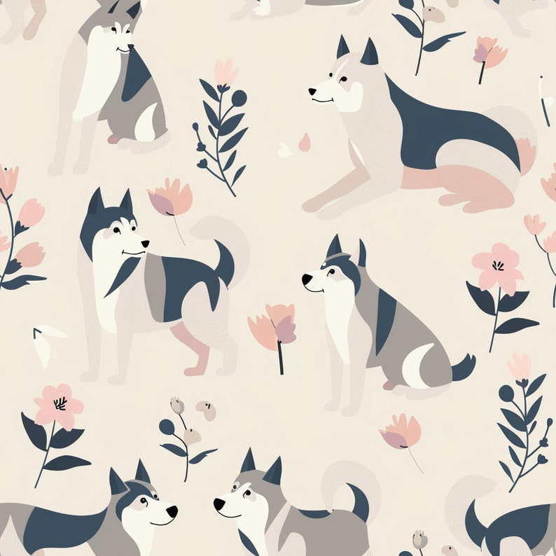 10 Puppies Collection Cute Dogs SEAMLESS PATTERNS Digital Design. Baby ...