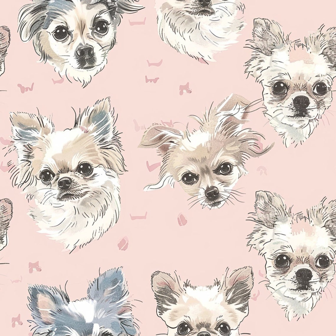 10 Puppies Collection Cute Dogs SEAMLESS PATTERNS Digital Design. Baby ...
