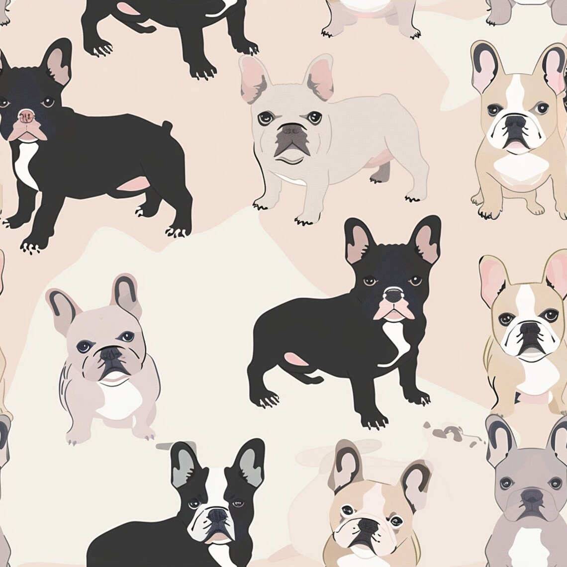10 Puppies Collection Cute Dogs SEAMLESS PATTERNS Digital Design. Baby ...