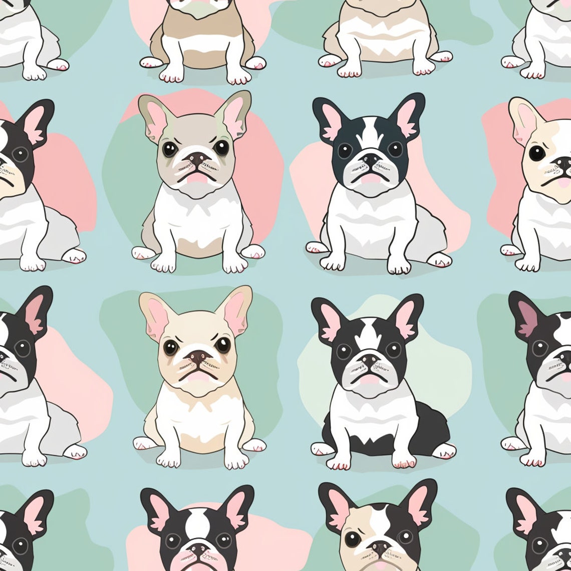 10 Puppies Collection Cute Dogs SEAMLESS PATTERNS Digital Design. Baby ...