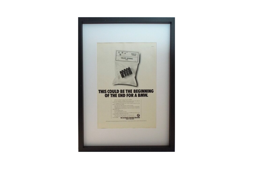 BMW Car Poster Advert Original 80's valve Spring Vintage Advert A4 ...
