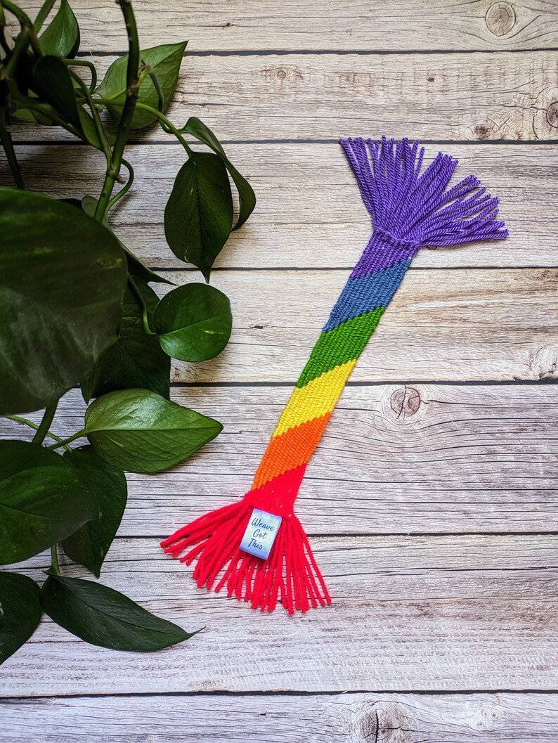 Woven Rainbow Bookmark - Etsy UK