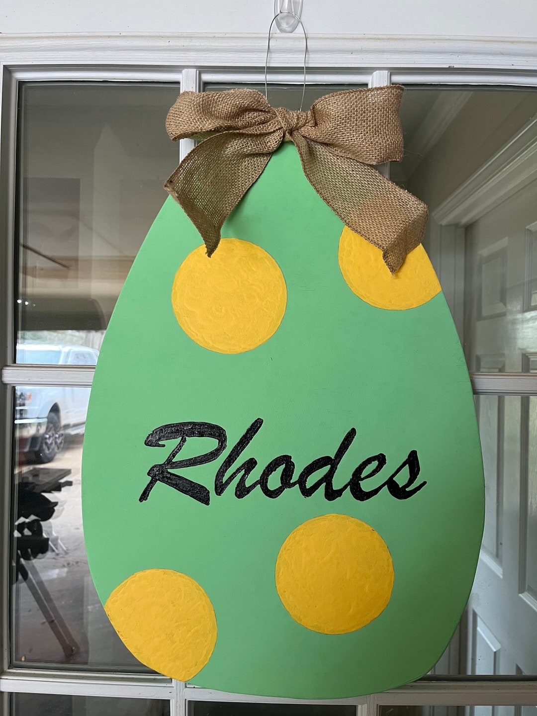 Personalized Easter Egg Door Sign - Etsy