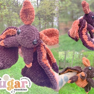 Crochet Pattern: Cuddly Death's-head Moth Plush Amigurumi, Cute Plush ...