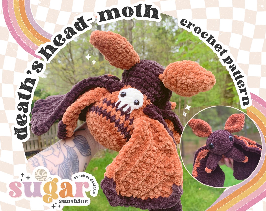 Crochet Pattern: Cuddly Death's-head Moth Plush Amigurumi, Cute Plush ...