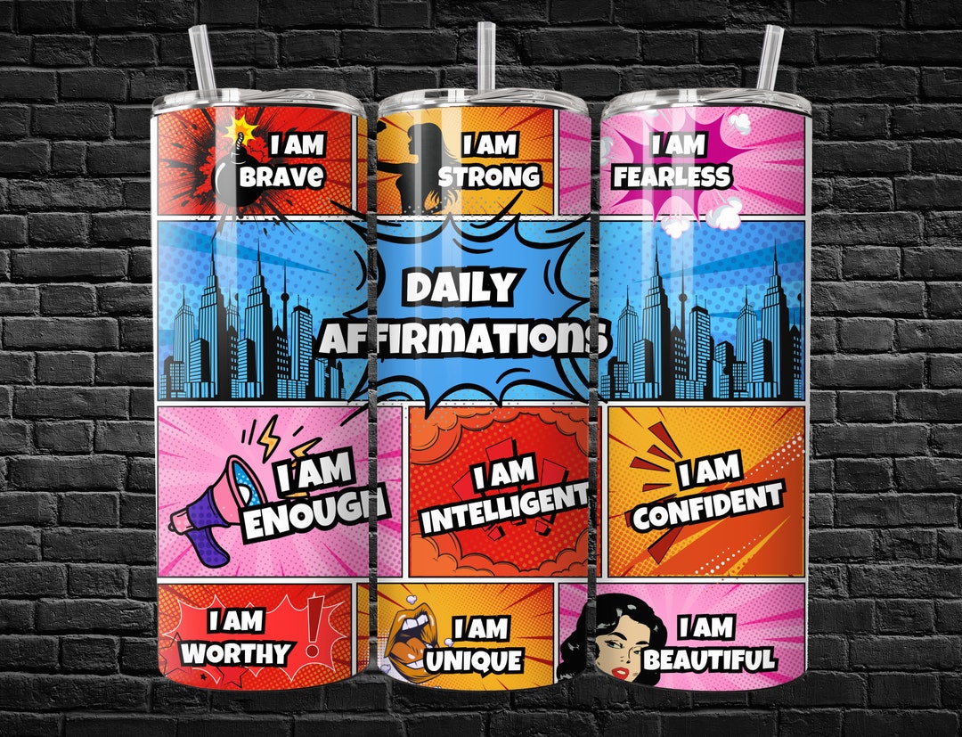 Affirmation 20oz Tumbler Wrap Comic Version - Etsy