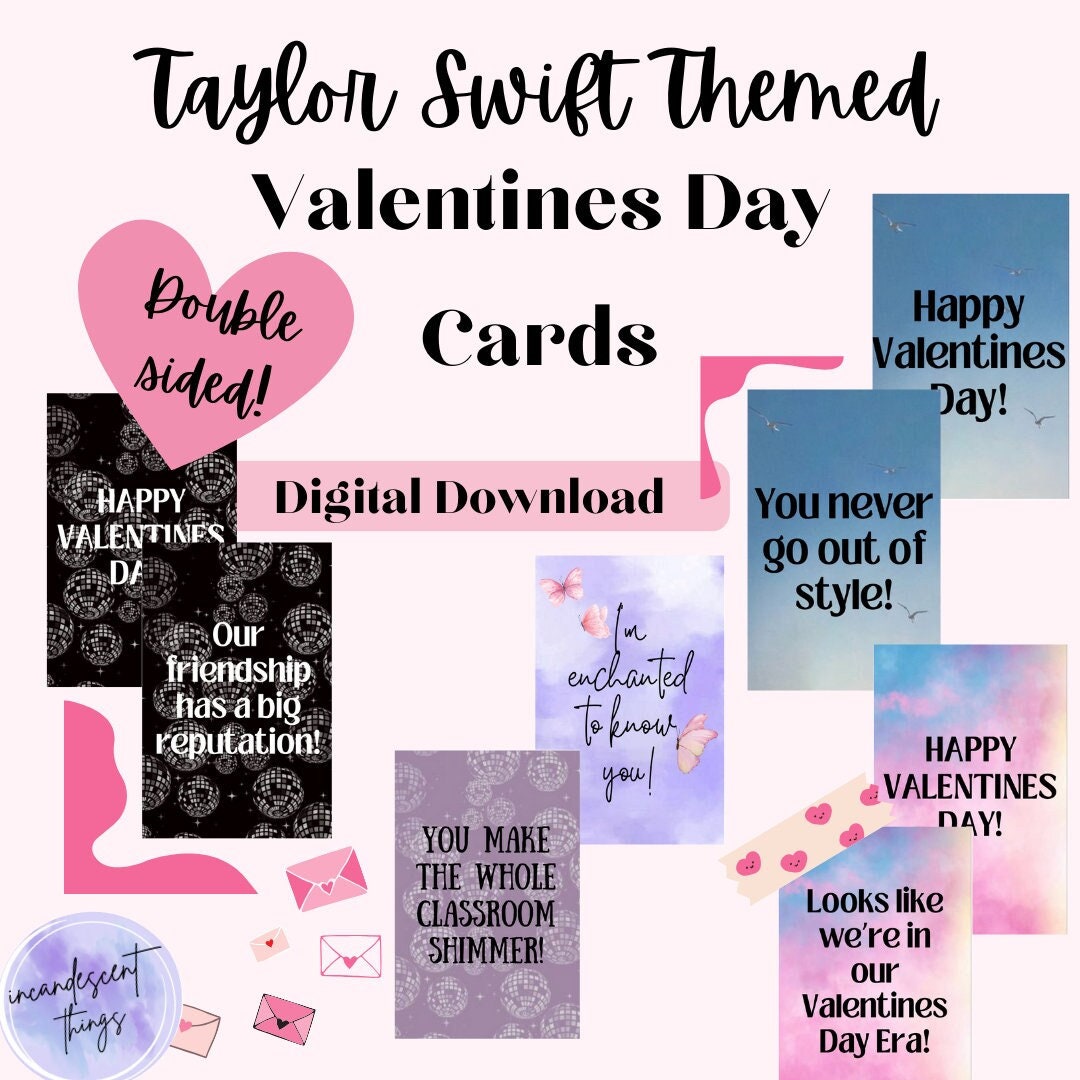 Printable Taylor Swift Themed Valentine's Day Cards - 16 Valentine's ...
