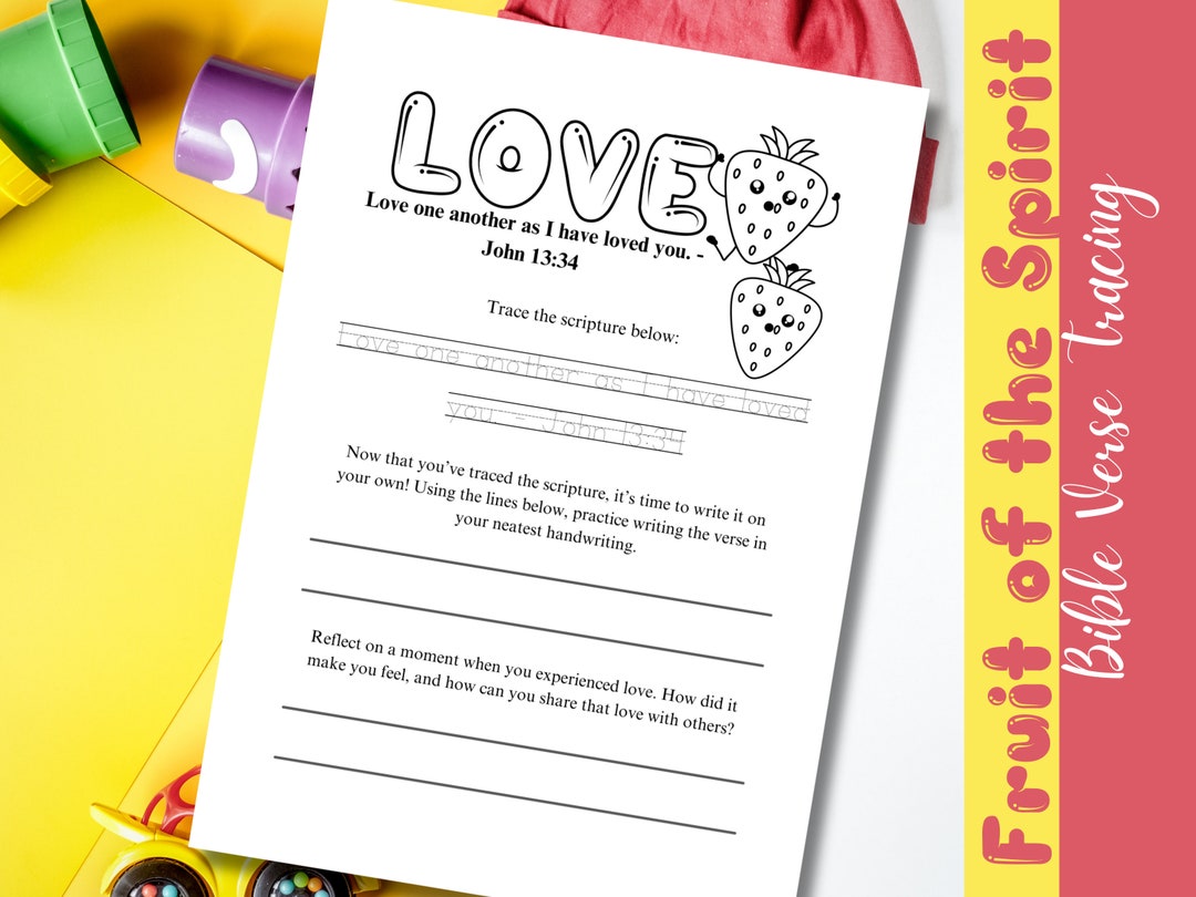 Fruit of the Spirit Activity Worksheet, Coloring Pages, Bible Traceable ...