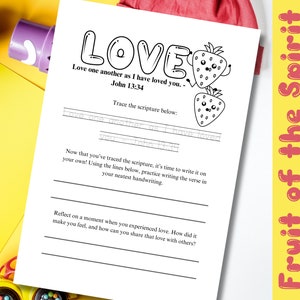 Fruit of the Spirit Activity Worksheet, Coloring Pages, Bible Traceable ...