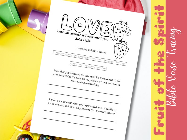 Fruit of the Spirit Activity Worksheet, Coloring Pages, Bible Traceable ...