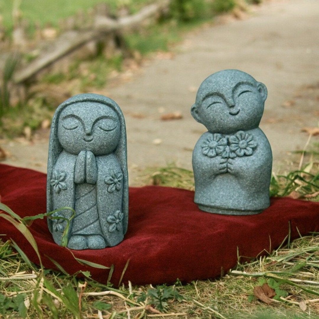 Cute Jizo Statue, Perfect Sandstone Little Jizo Statue, Cute Buddha ...