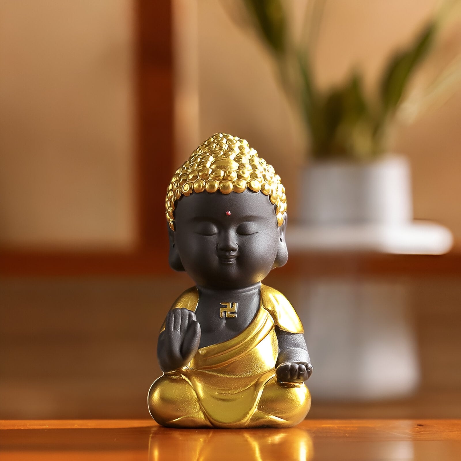 6 Ceramic Zisha Buddha Statues, Tea Tray Decoration, Little Ceramic ...