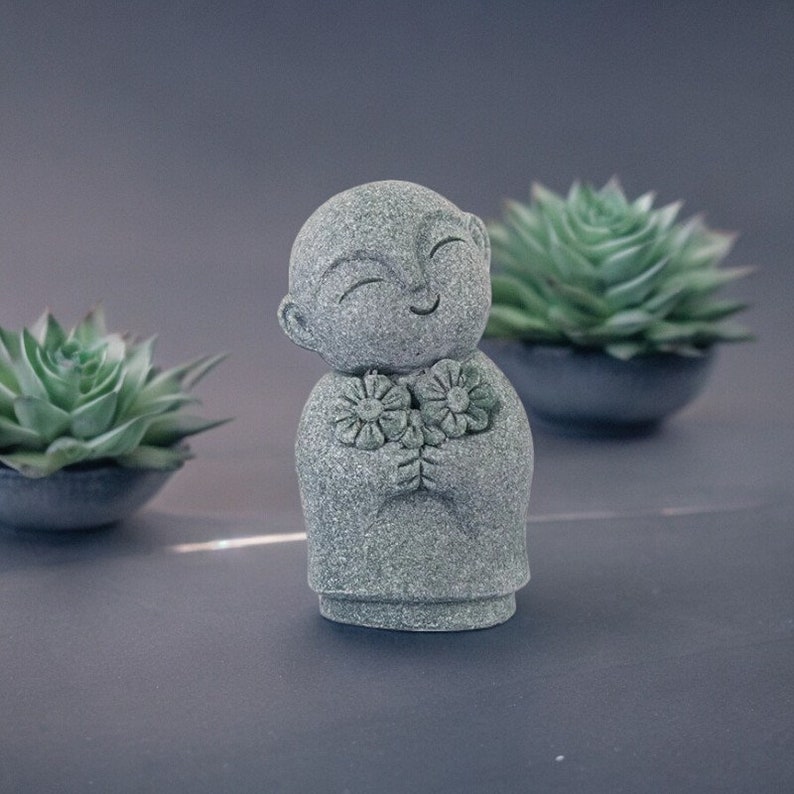 Cute Jizo Statue, Perfect Sandstone Little Jizo Statue, Cute Buddha ...