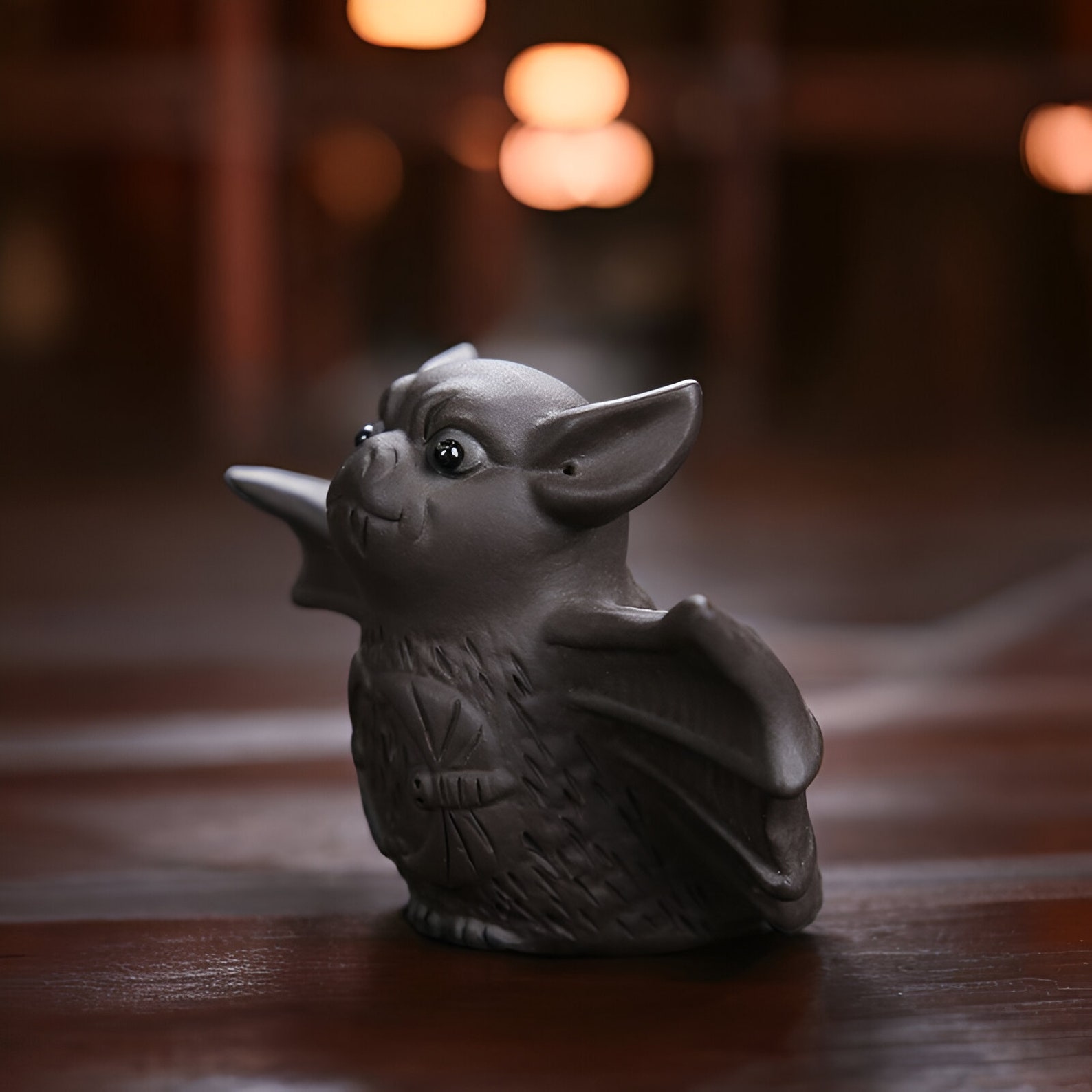 Zisha Clay Bat Statue: Chinese Blessing Symbol, Home Garden Decor - Etsy