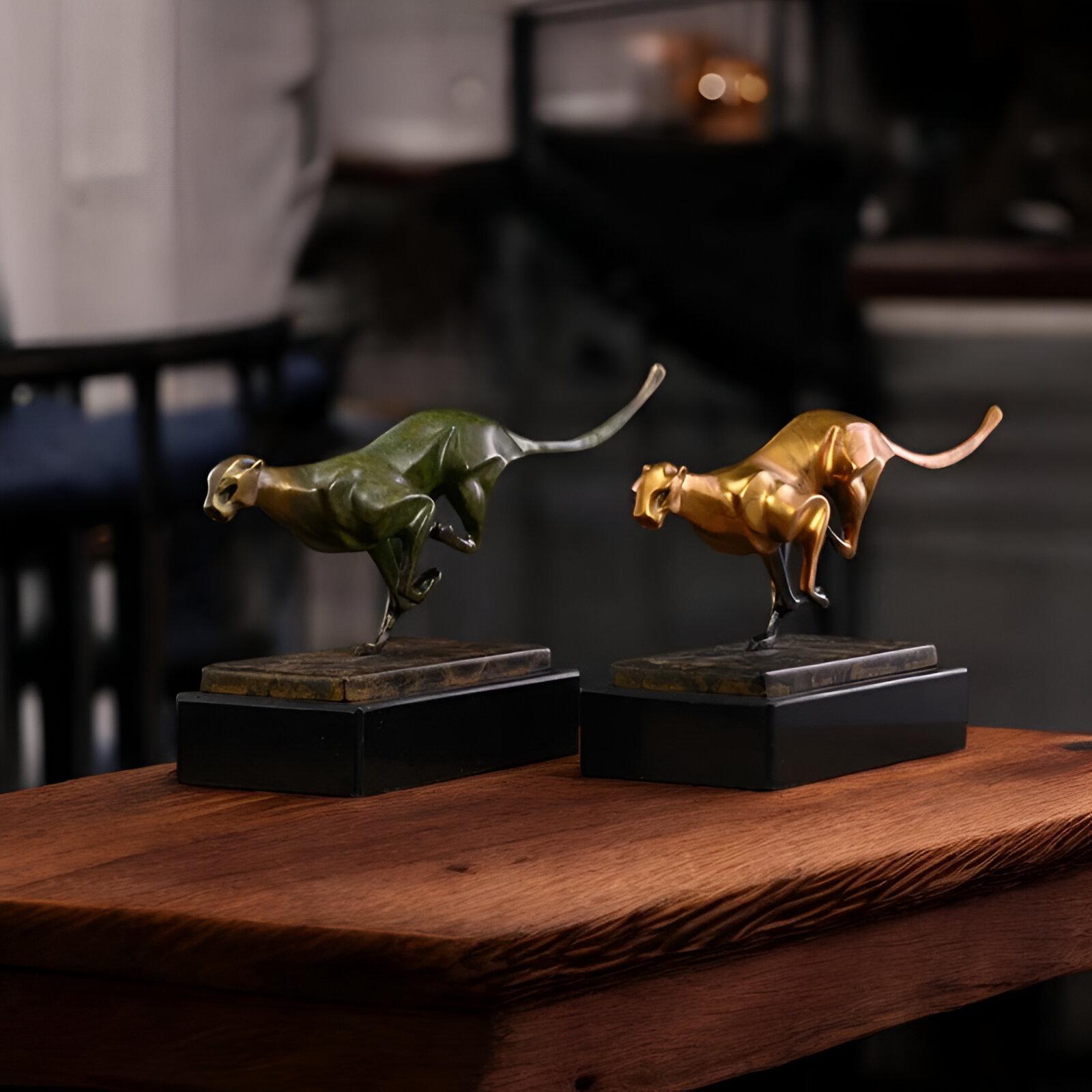 Beautiful Leopard Statue / Metal Statue of Running Leopard / Luxury ...