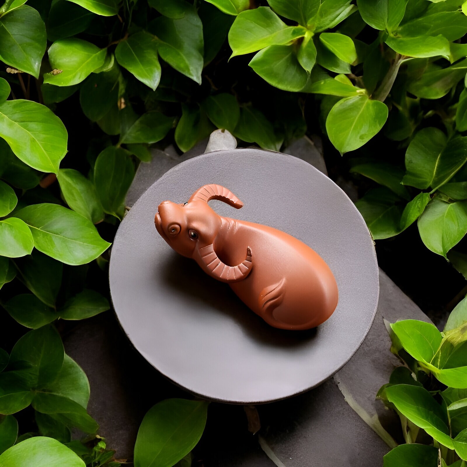 Lying Cow Statue, Cute Ceramic Zisha Cow Statue, Little Cow Statue for ...