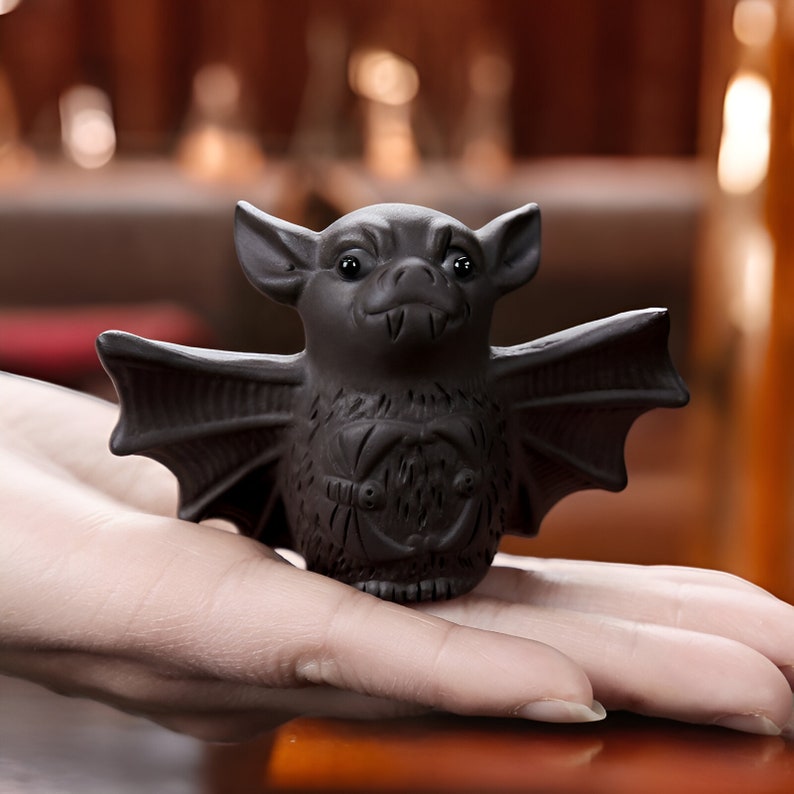 Zisha Clay Bat Statue: Chinese Blessing Symbol, Home Garden Decor - Etsy