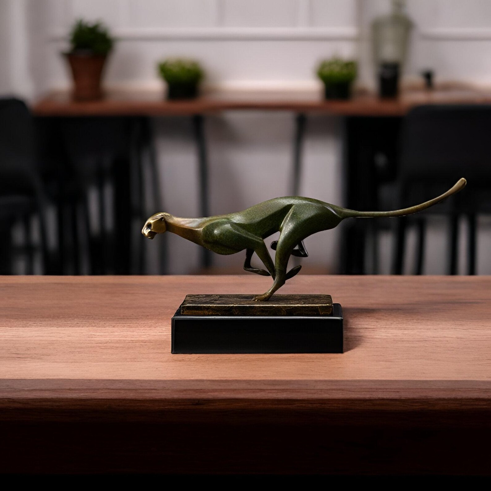 Beautiful Leopard Statue / Metal Statue of Running Leopard / Luxury ...