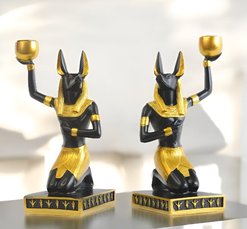 Anubis Statue, Candle Holder, Anubis Holder Forcandlestick, Egyptian ...