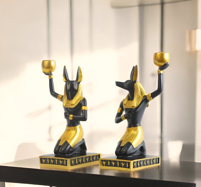 Anubis Statue, Candle Holder, Anubis Holder Forcandlestick, Egyptian ...