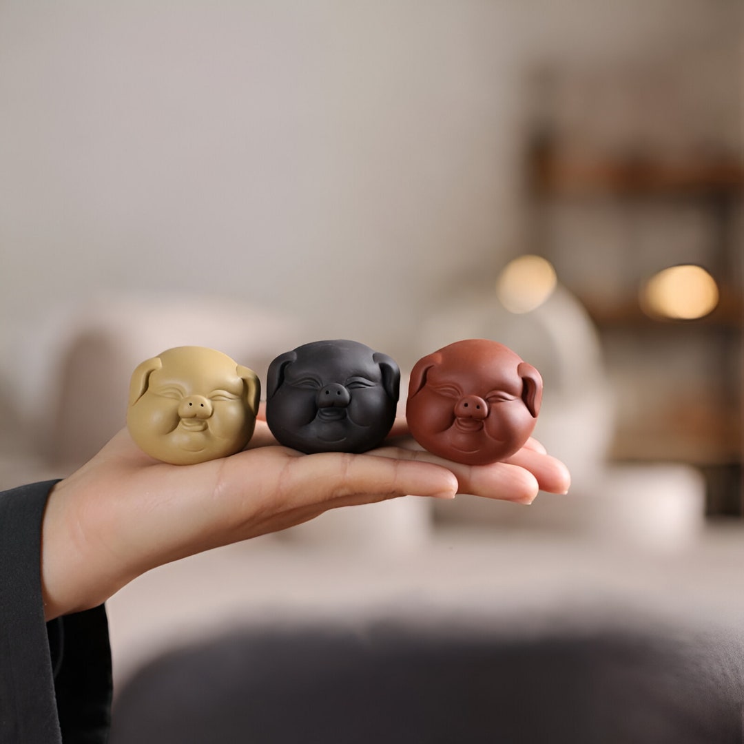 Cute Little Rich Pig Statue, Cute Zisha Pig Statue, Little Pig Statue ...