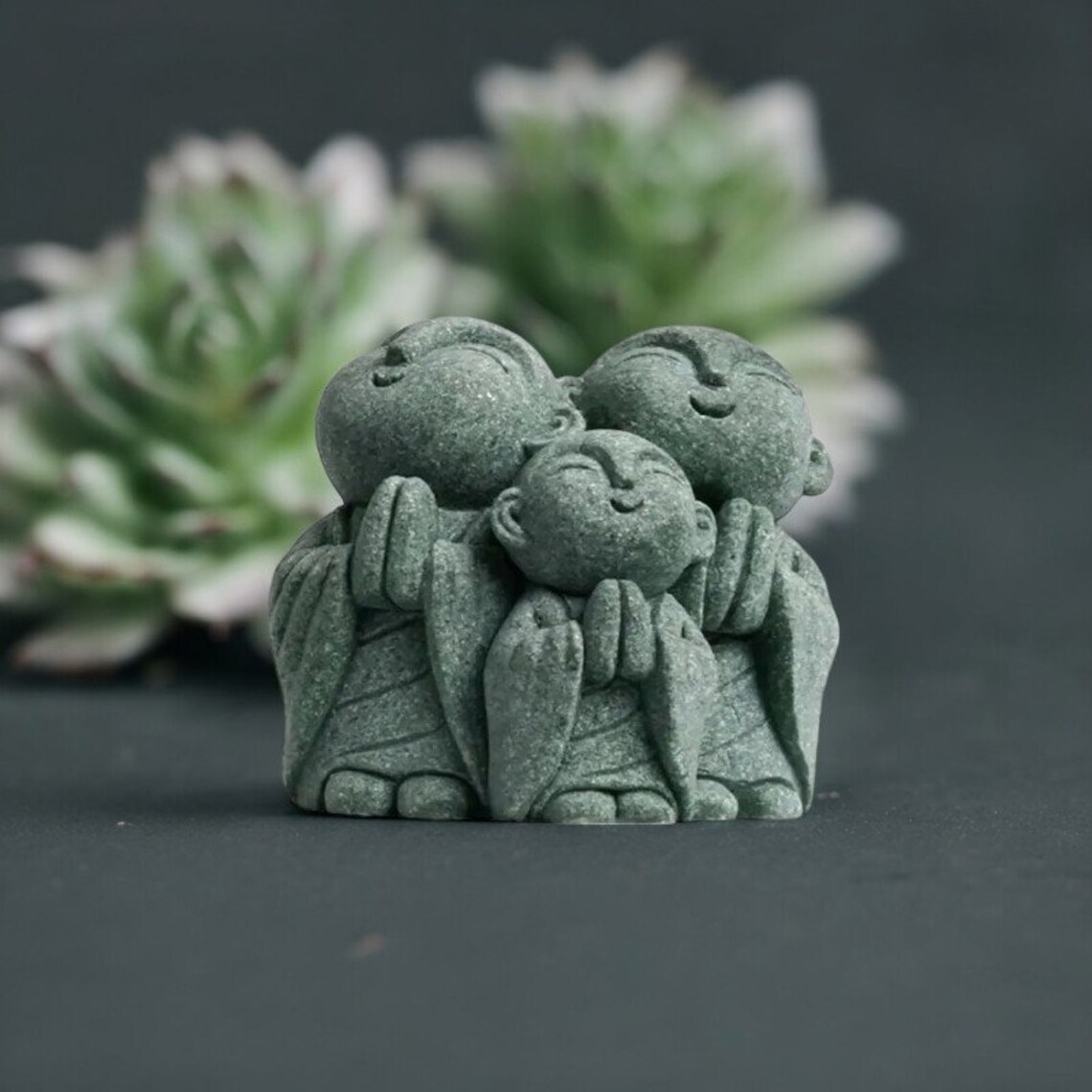 Group of Jizo Monks Praying, Perfect Sandstone Little Jizo Statue, Cute ...