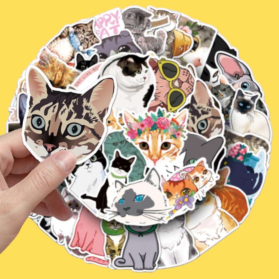 Funny Cat Sticker Pack (100 Pcs) – Waterproof Meme Stickers for Laptop ...