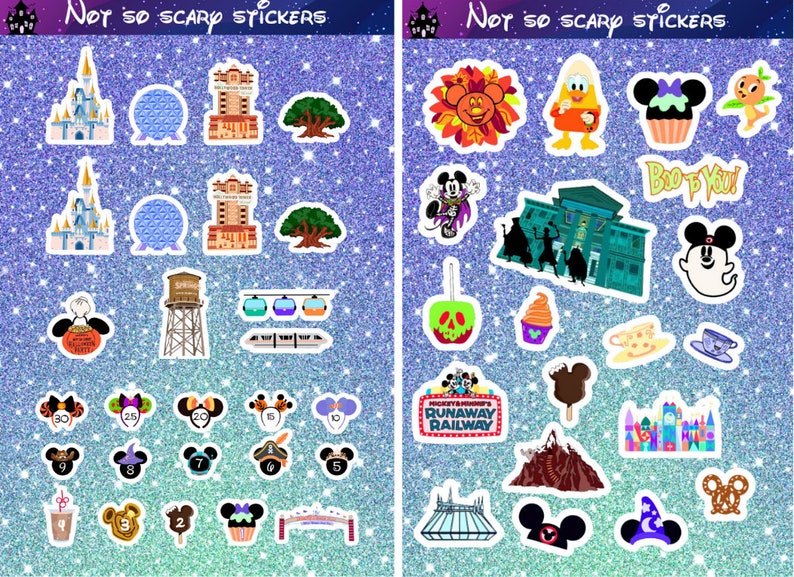 Disney Theme Park Planning Halloween Party MNSSHP Stickers for Happy ...