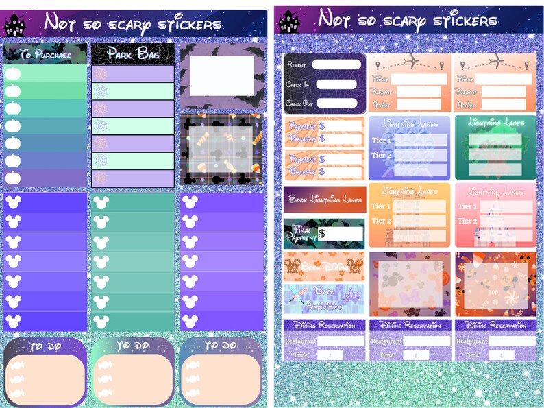 Disney Theme Park Planning Halloween Party MNSSHP Stickers for Happy ...