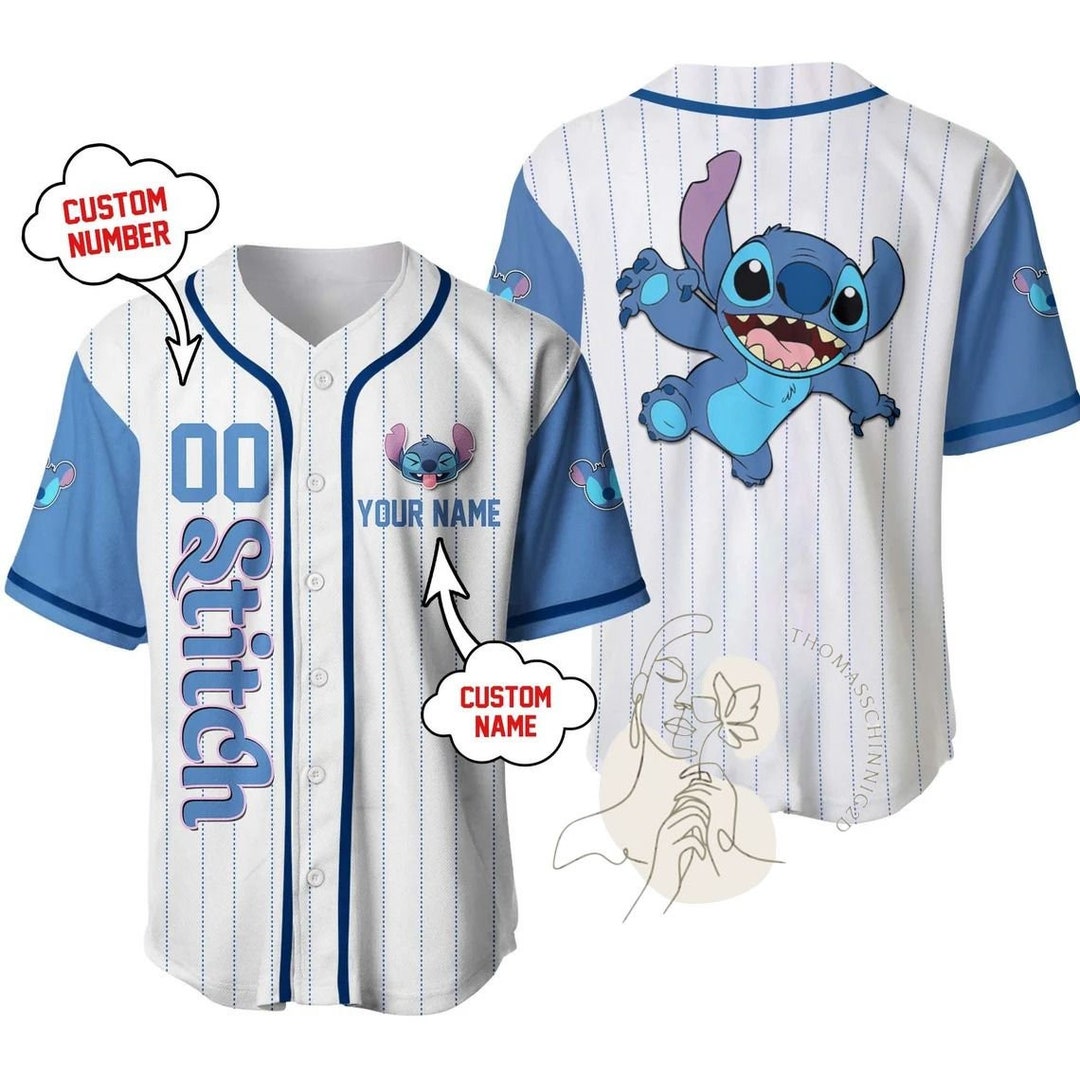 Personalized Stitch Lilo Cartoon Graphic 3D Baseball Jersey, Stitch ...