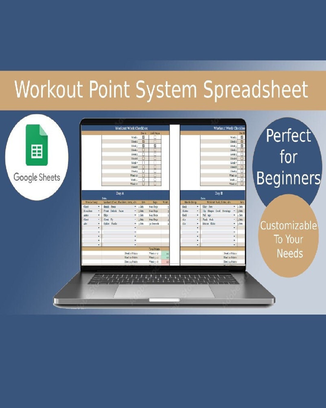 Personalized Workout Point System | Google Sheets | Digital Workout ...