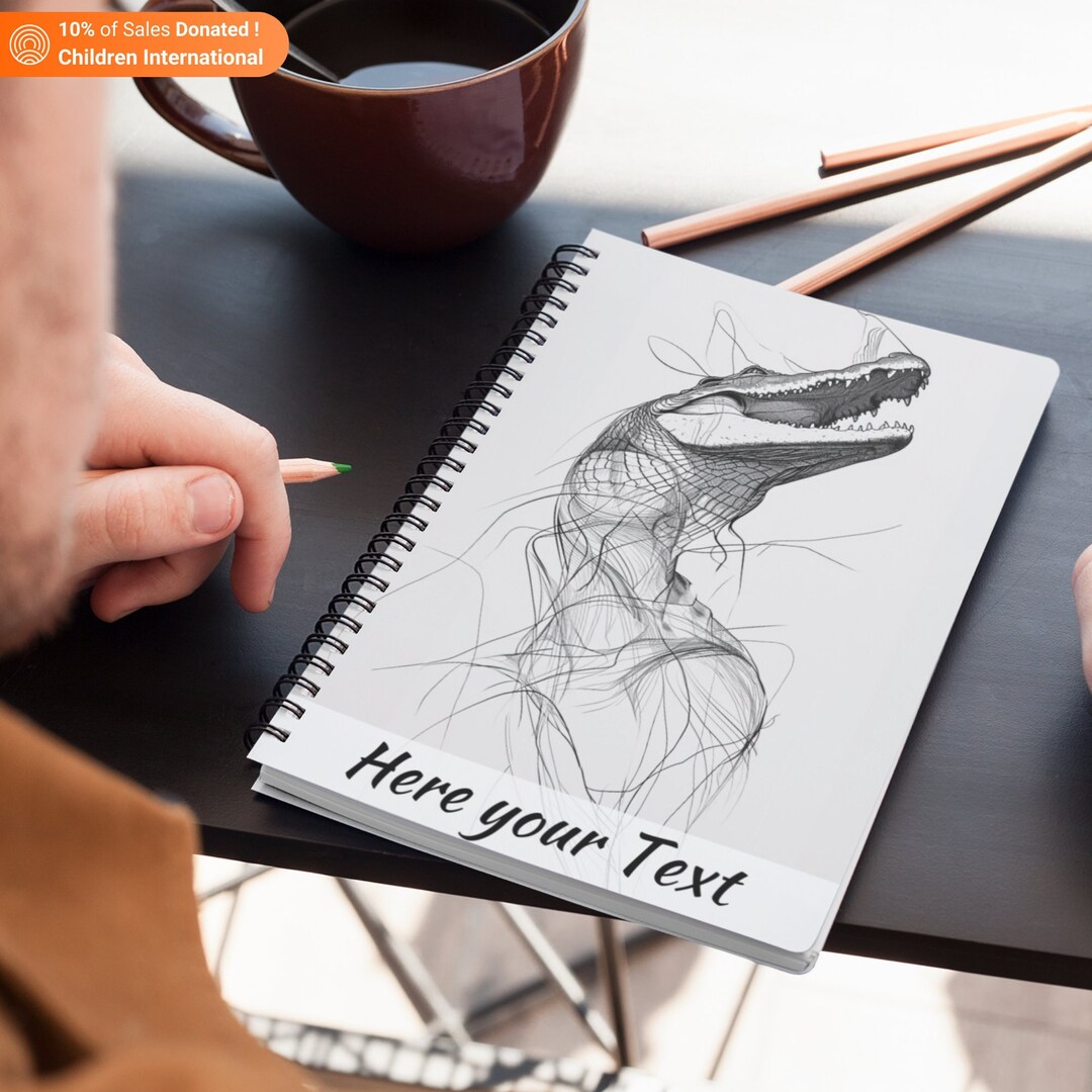 Alligator Art Custom Spiral Notebook for Event Business Gifts for Him ...