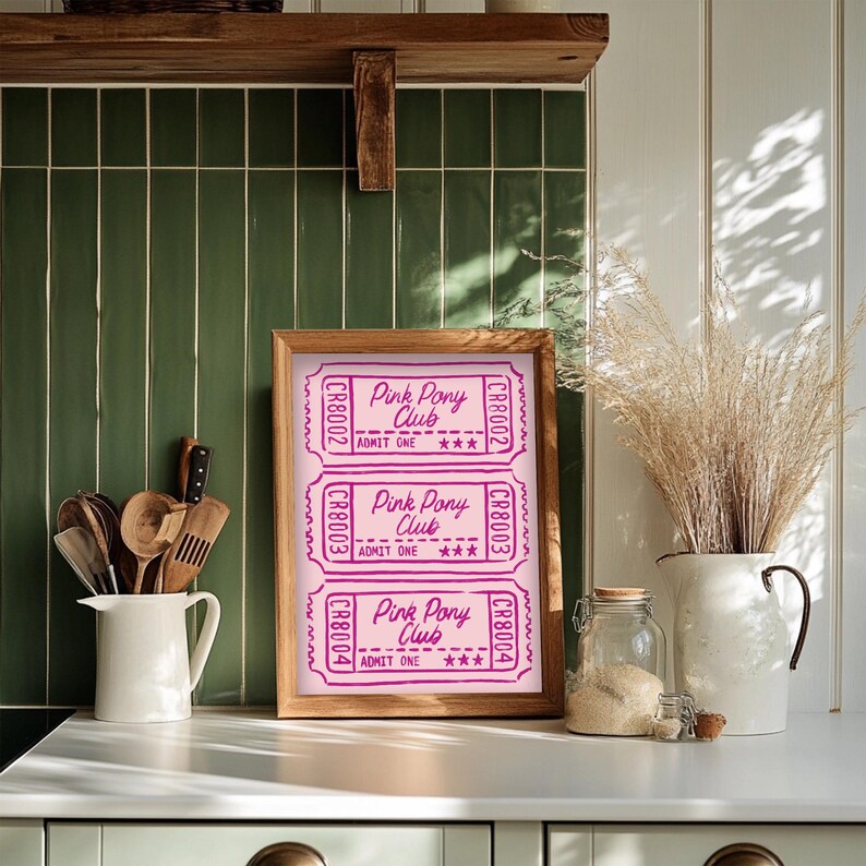 Chappell Roan Pink Pony Club Ticket Lyric Poster Wall Art Print - Etsy
