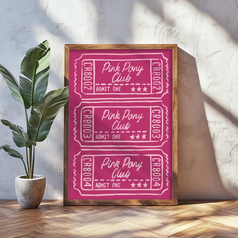 Chappell Roan Pink Pony Club Ticket Lyric Poster Wall Art Print - Etsy