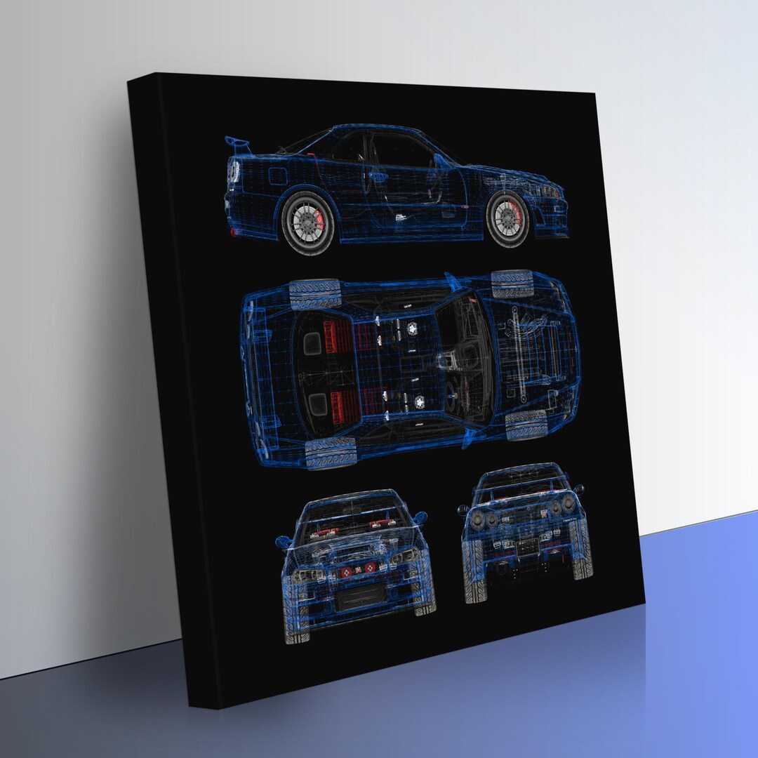 Fast and Furious Gift for Mechanic Wall Art Nissan Skyline Paul Walker ...