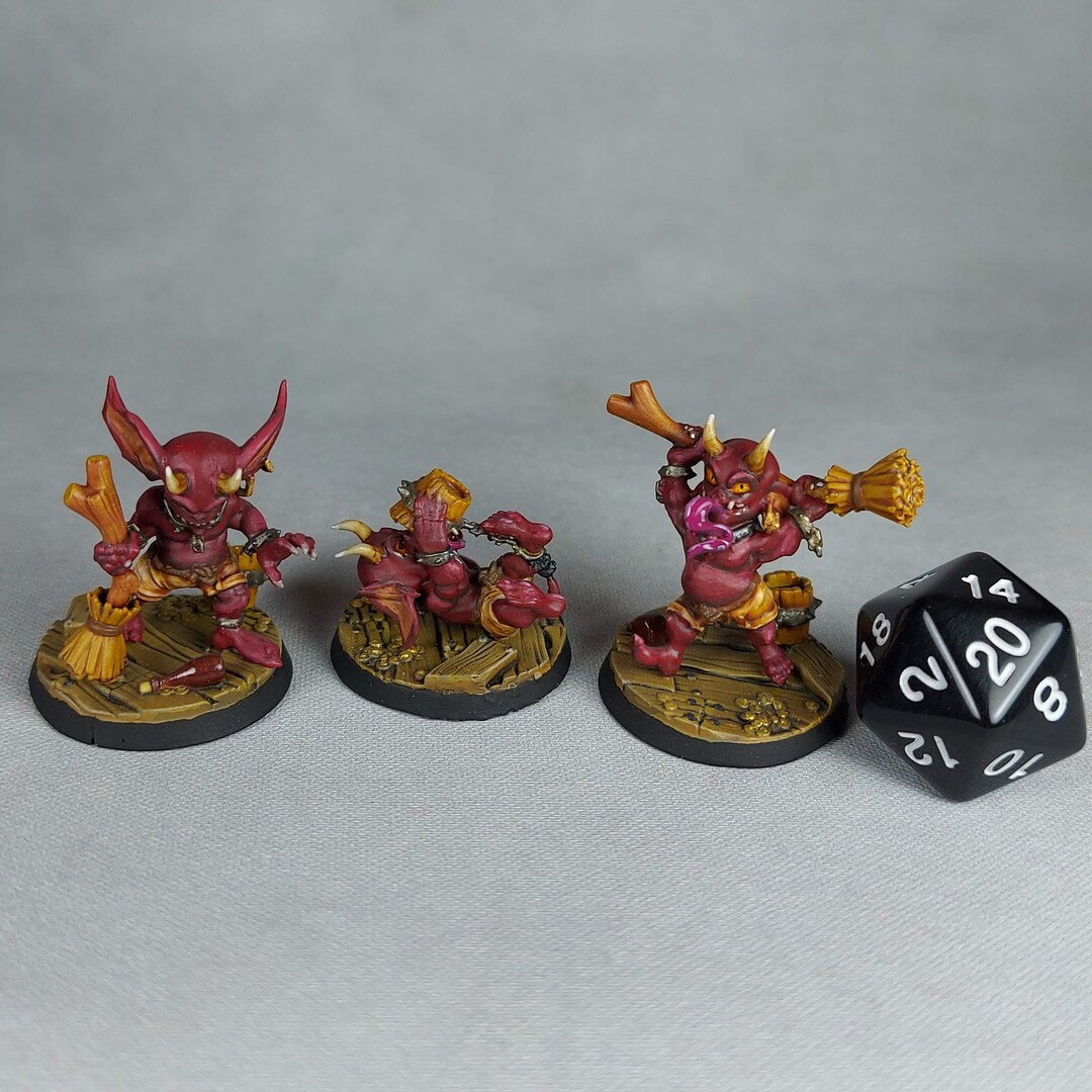 Three Playfully Mischievous Imps Hand Painted Miniature - Dungeon and ...