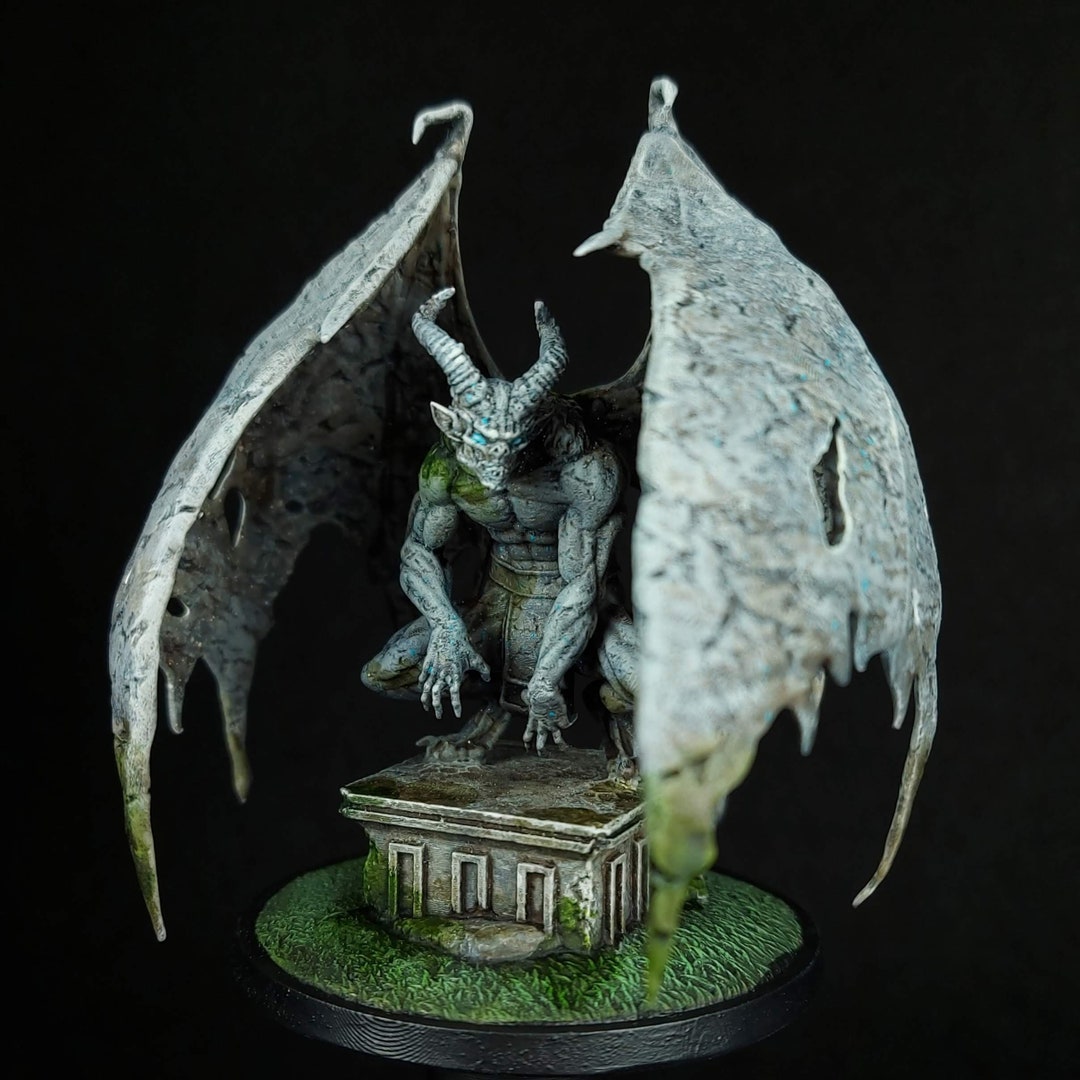 Stone Gargoyle With Glowing Eyes Hand Painted Miniature - Dungeon and ...