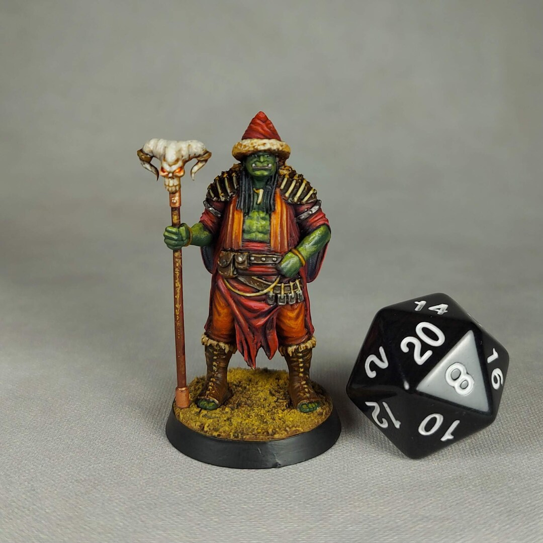Male Orc Wizard / Mage / Sorcerer Hand Painted Miniature - Dungeon and ...