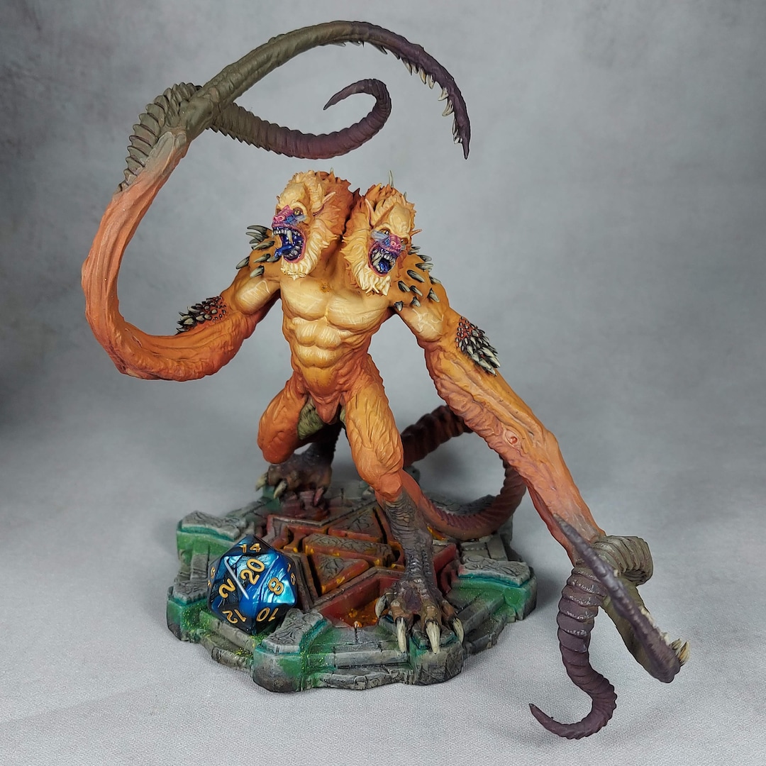Demogorgon, the Two-headed Baboon Demon of the Abyss, Hand-painted ...