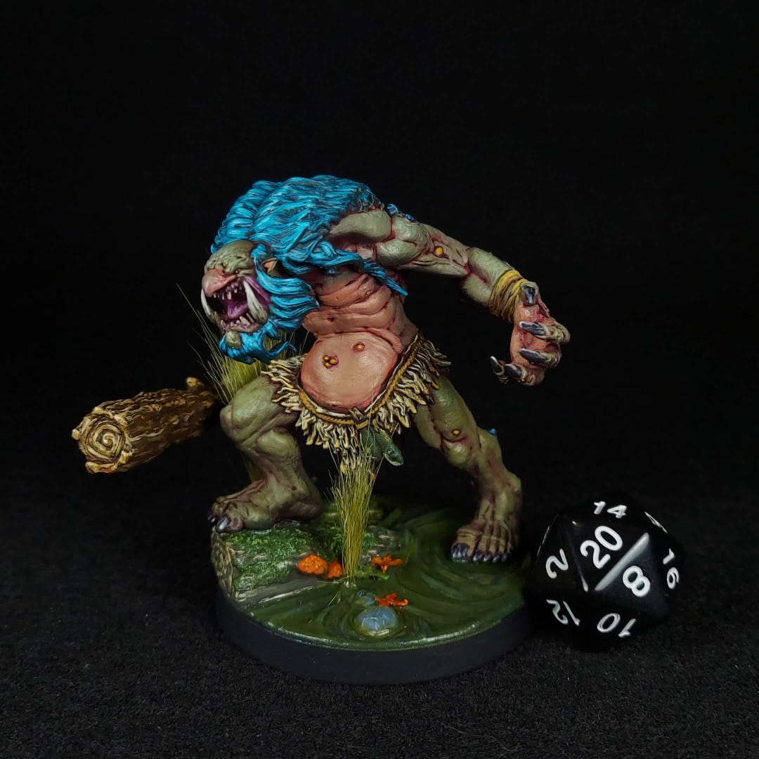 Hag-cursed Troll in a Swamp, Hand Painted Miniature - Dungeon and ...